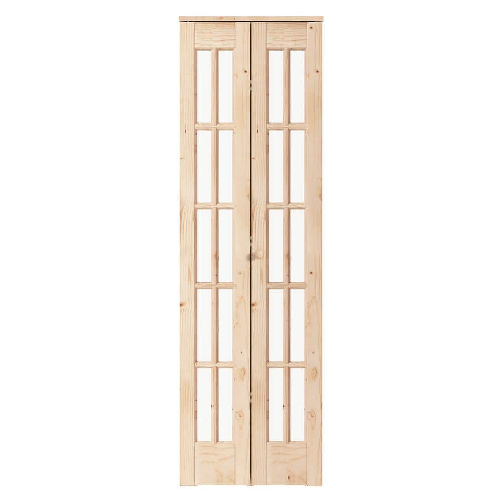 easelife 24 in. x 80 in. Pre Assembled Clear Glass Solid Core Wood ...