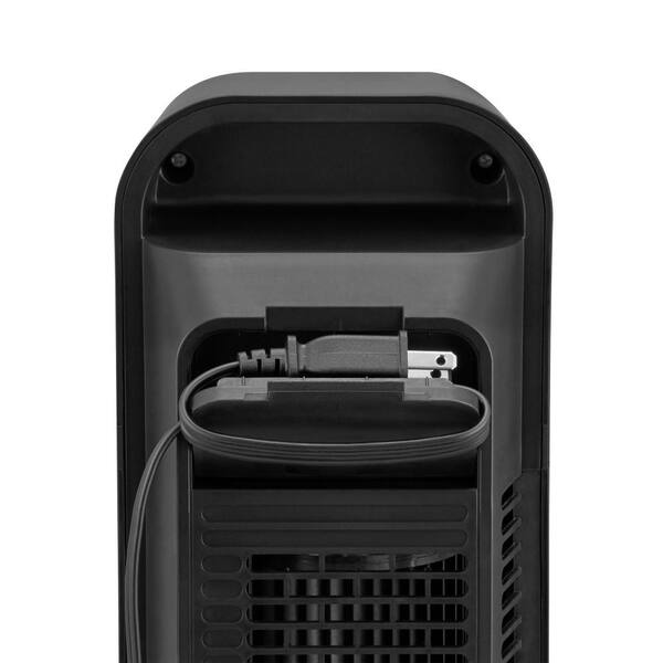 Hampton Bay 36 in. 4-Speed Oscillating Tower Fan in Black with Remote ...