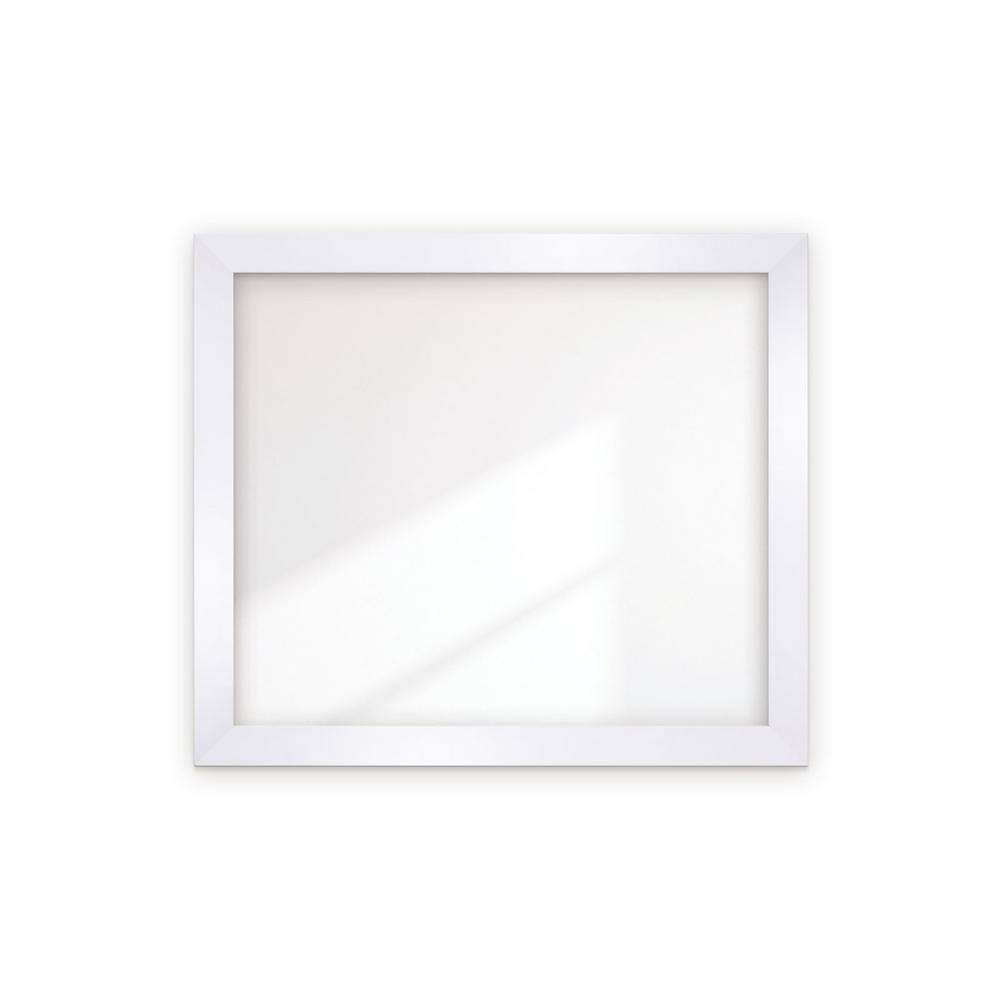 BrandtWorks Farmhouse Pearl White Framed Wide Wall Mirror 40 in. W x 46 ...