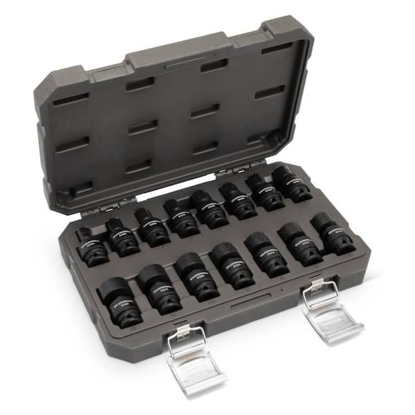 GEARWRENCH 1/2 in. Drive 6-Point Metric Hi-Viz Impact Socket Set (25 ...