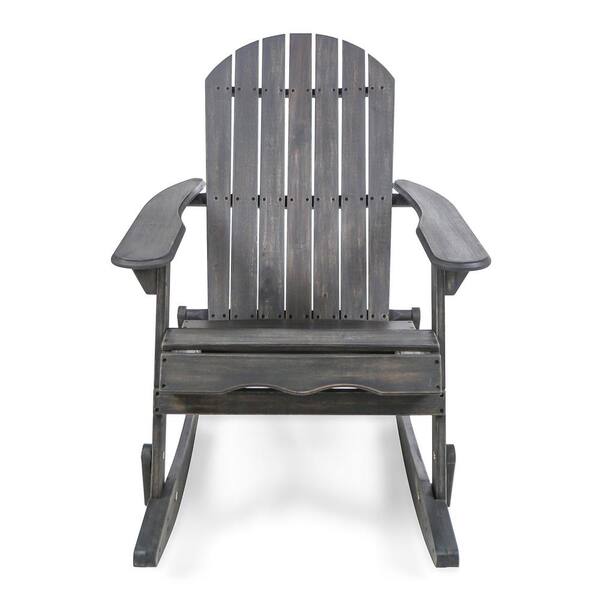 Gtnali Modern Wood Adirondack Outdoor Rocking Chair, Dark Grey OR-61681 ...