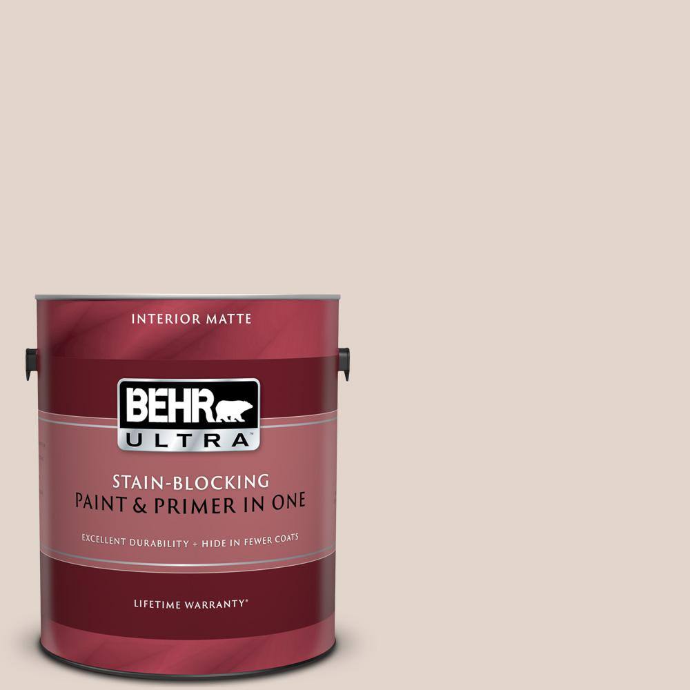 BEHR ULTRA 1 gal. #PPU2-05 Sheer Scarf Matte Interior Paint and Primer ...