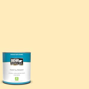 BEHR PREMIUM PLUS 1 gal. #P290-1 Soft Buttercup Flat Low Odor Interior ...