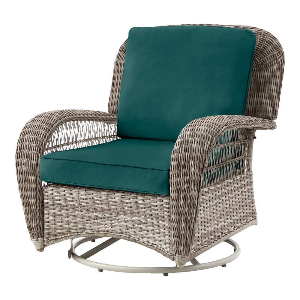 Reviews for Hampton Bay Beacon Park Gray Wicker Outdoor Patio Swivel ...