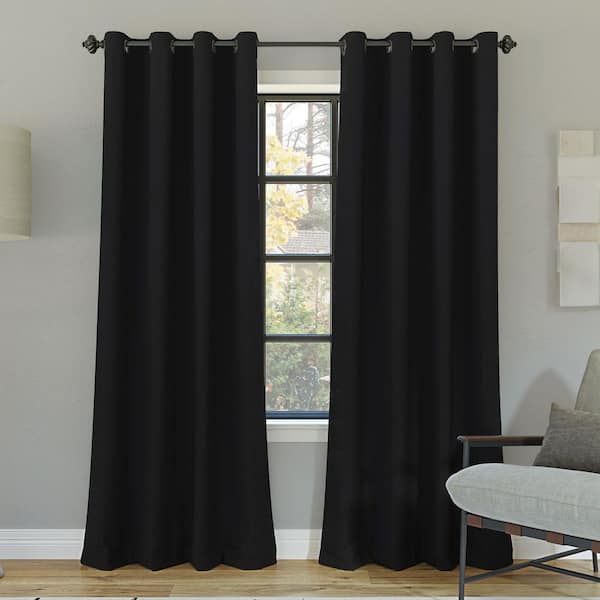 Sun Zero Oslo Theater Grade Black Polyester 52 in. W x 54 in. L Grommet ...