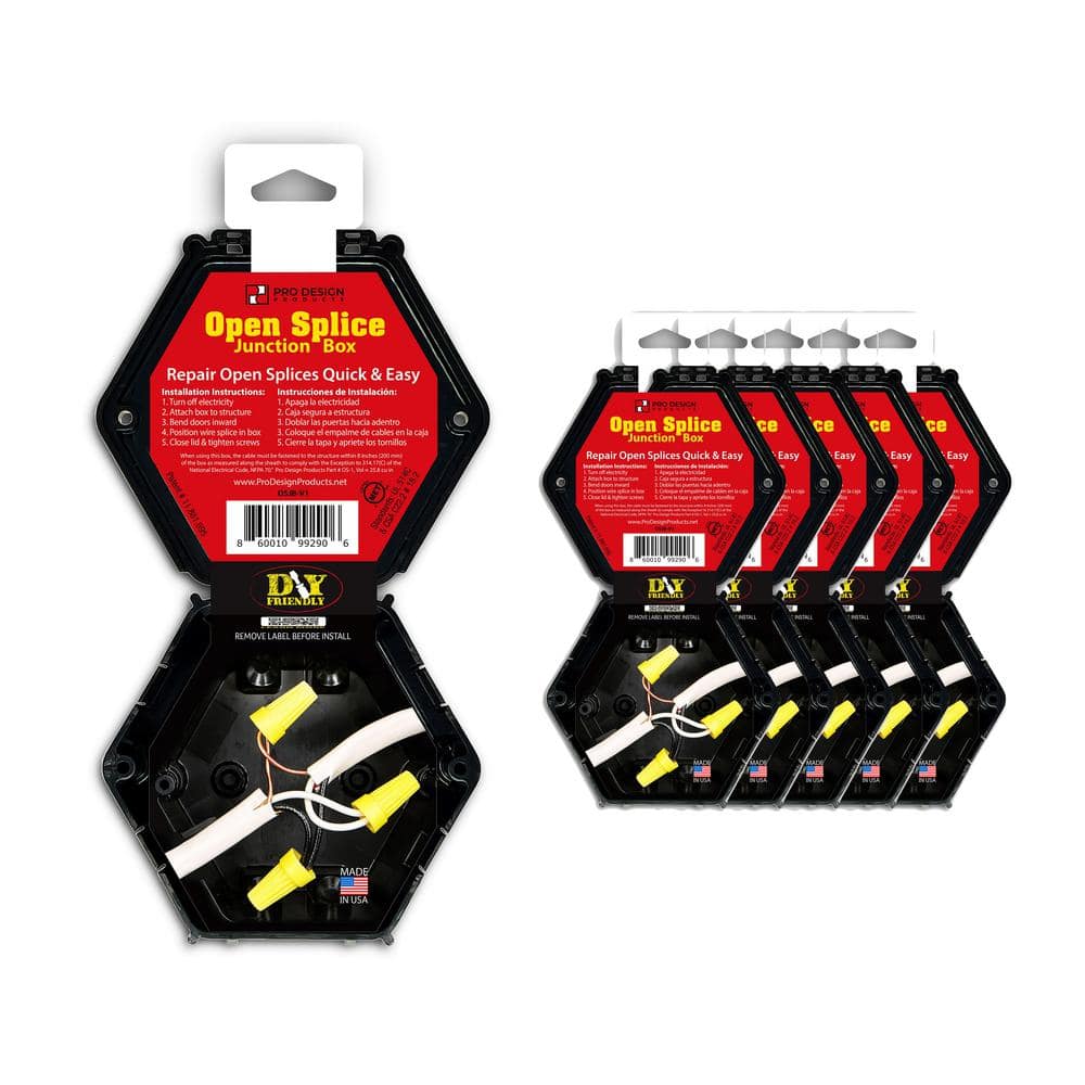 PRO DESIGN PRODUCTS LLC Open Splice Junction Box (5-Pack) OSJB-V1 - The Home Depot