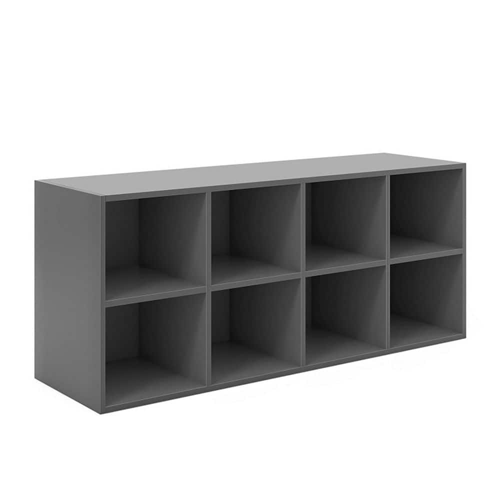 Boyel Living 16 in. H x 40 in. W Gray Wood Shoe Storage Bench BL ...