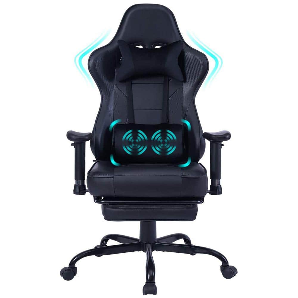 Boyel Living Vibration Massage Ergonomic Game Chair in Black with ...