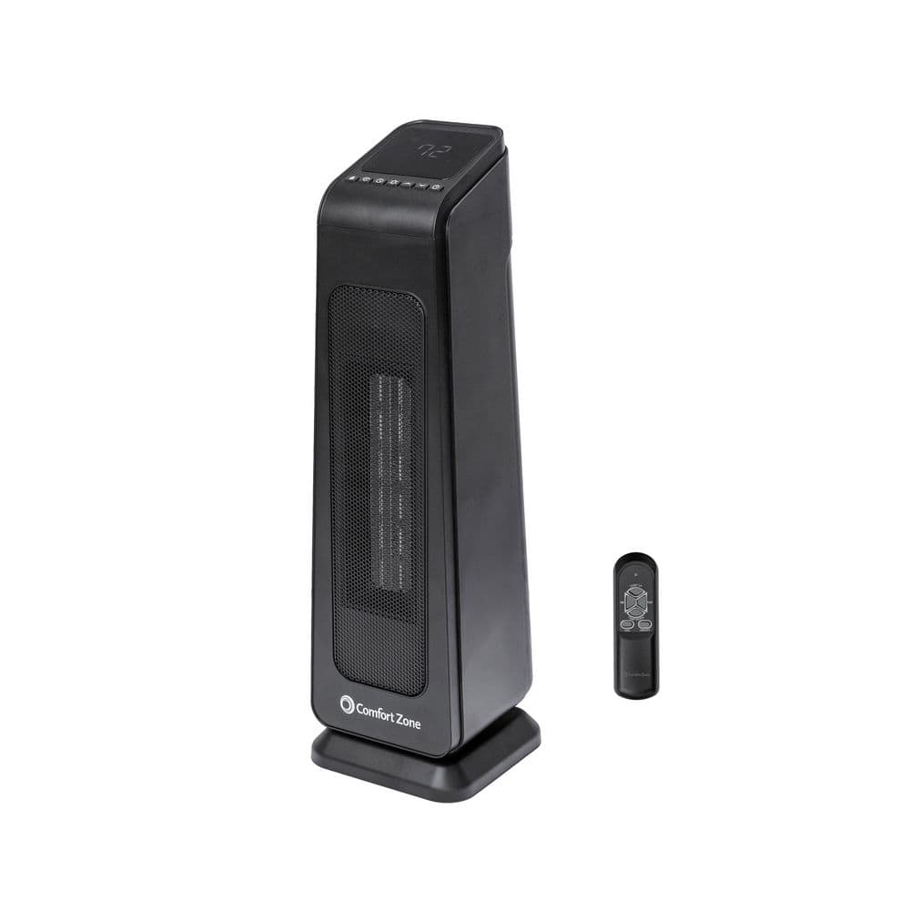 Comfort Zone 1500W 23 in. Electric Infrared Oscillating Tower Heater ...
