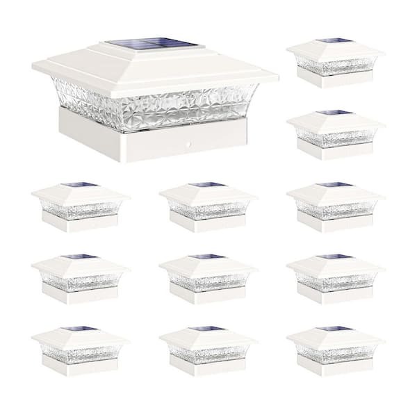 Afoxsos 12 Ultra Bright LED Solar Post Cap Lights Waterproof for 4 x 4 ...