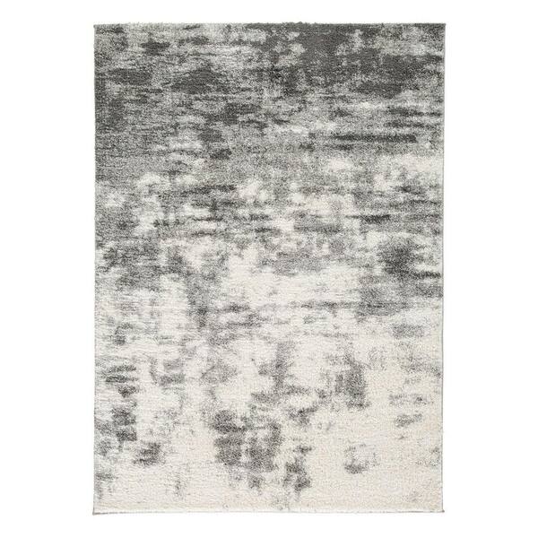Benjara Modern Cream, Gray, and Charcoal 8 ft. x 10 ft. Smoky Paint ...