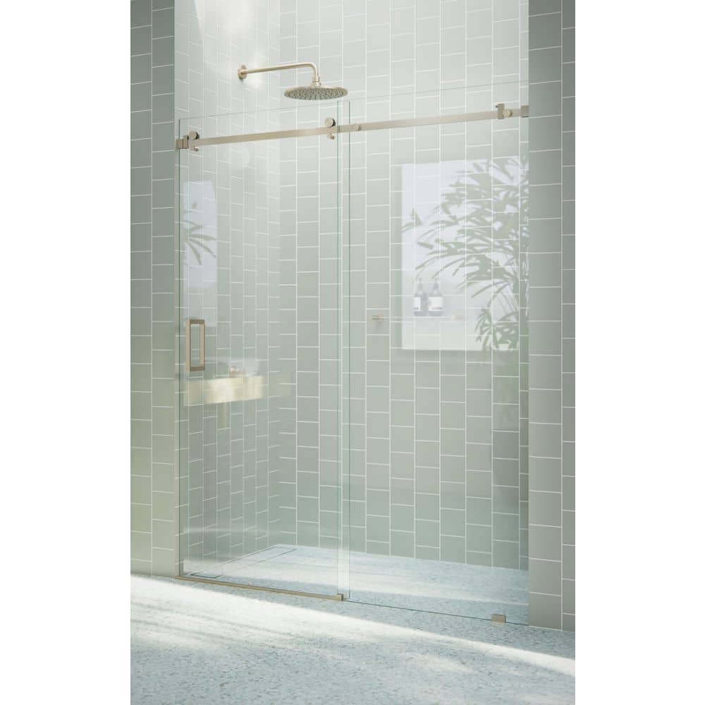 Glass Warehouse Astro 64 in. W x 78 in. H Sliding Frameless Shower Door ...