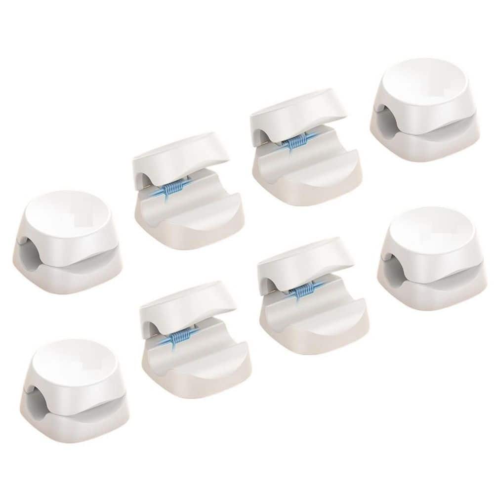 OBJLGEV 8-Pack Cord Organizer Spring Cable Management Clips Adhesive ...
