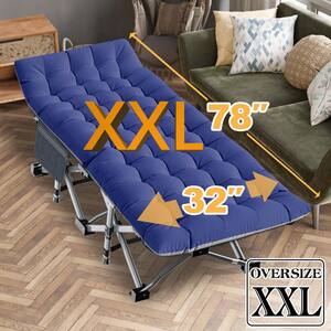 BOZTIY Oversized XXL Folding Camping Cot with Mat for Adults 78 in L x ...