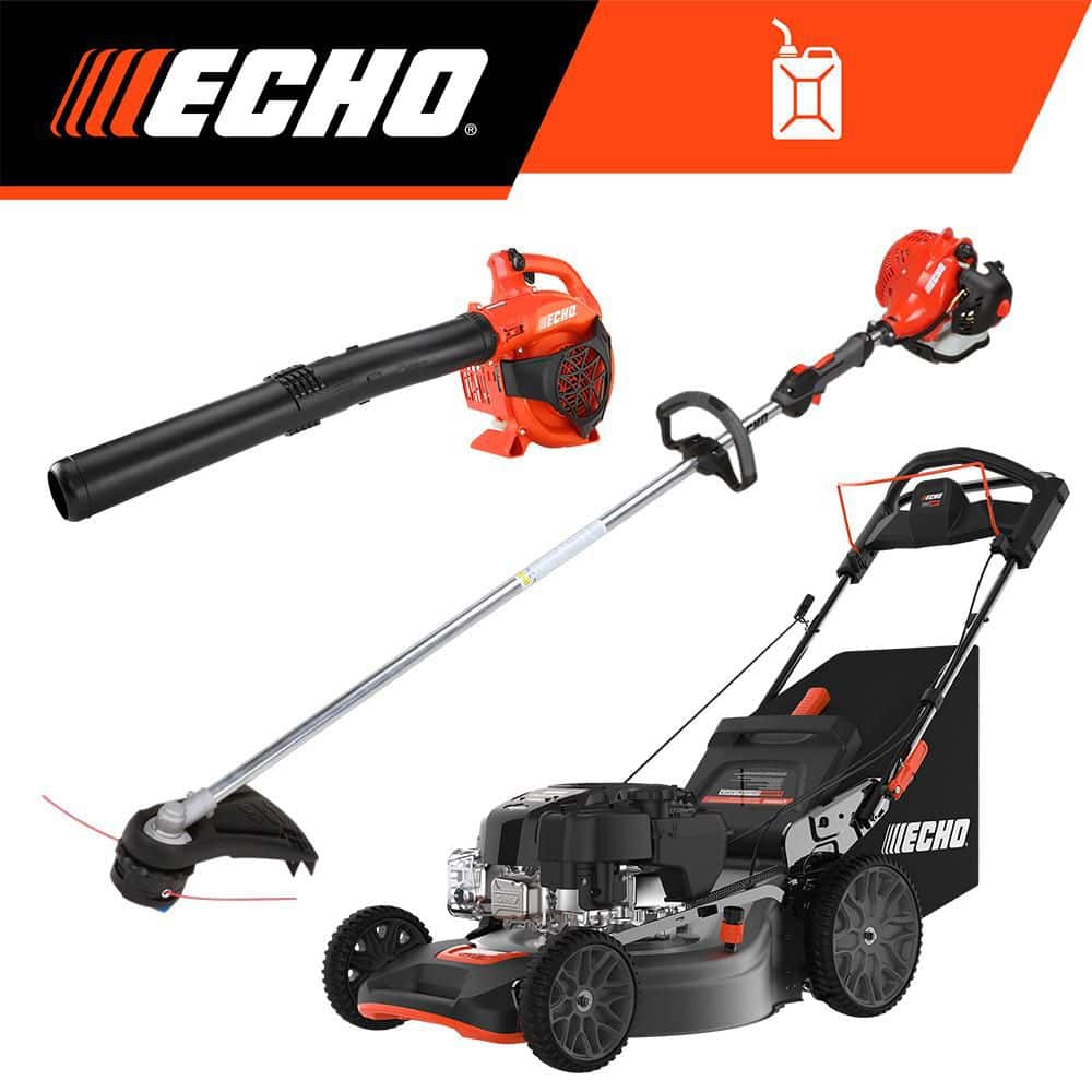 ECHO 21 in. 190 cc Gas 3-in-1 RWD Self-Propelled Lawn Mower Combo Kit ...