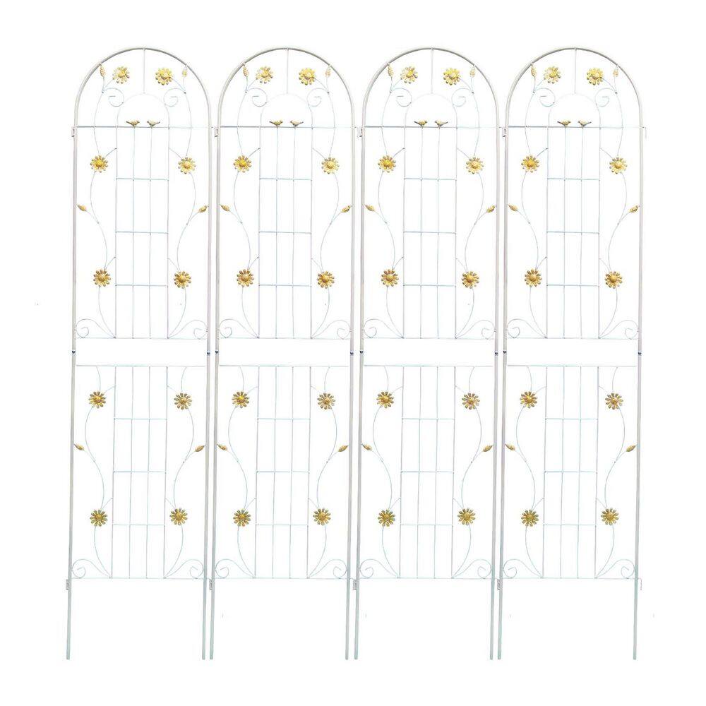 wayofatry 4 Pack 86.7 in. Height Metal Garden Rustproof Trellis Outdoor ...