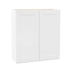 Hampton Bay Shaker 33 in. W x 12 in. D x 42 in. H Assembled Wall Cabinet in Dove Gray KW3342-SDV ...