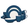 Noritake Colorwave Blue 16-Piece Rim (Blue) Stoneware Dinnerware Set ...