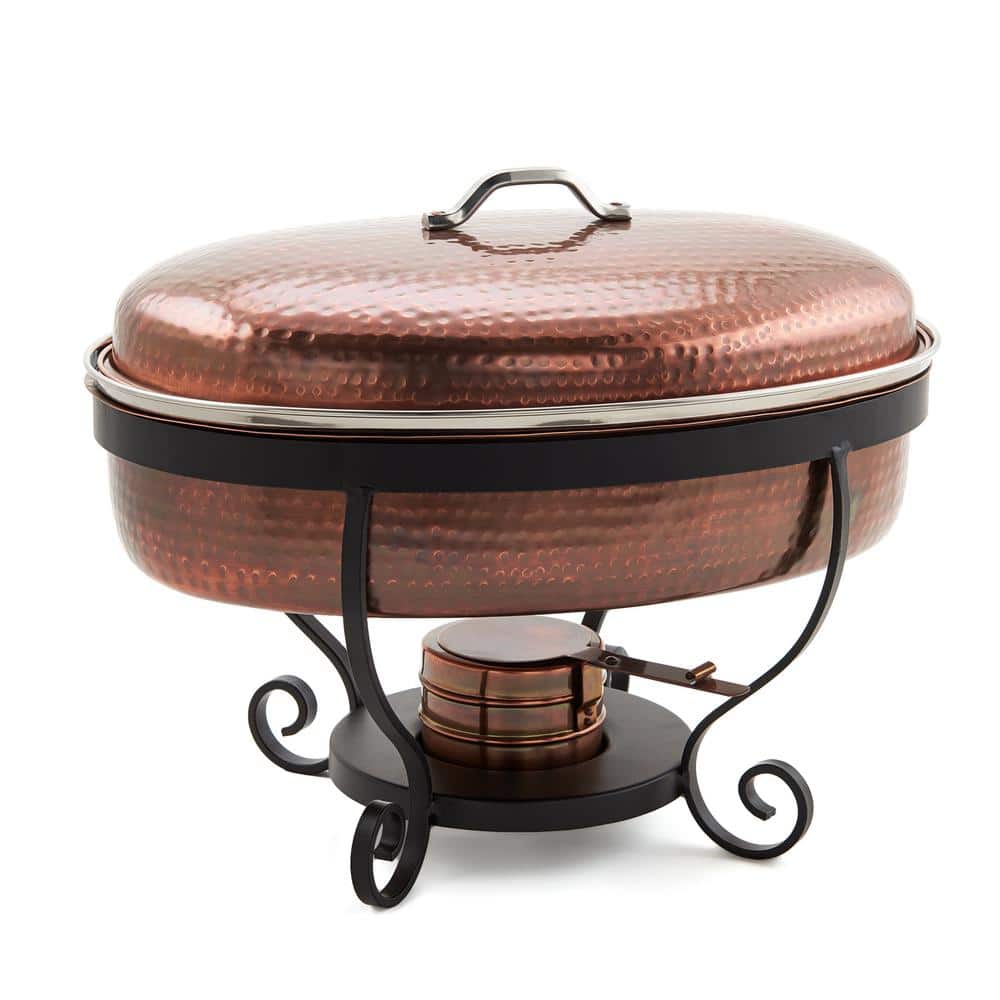 Old Dutch 16 in. x 14 in. x 13 in. 6 Qt. Hammered Antique Copper ...