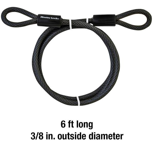 PSI 1/4 Vinyl Coated Cable with Loops 7x19 Braid Outdoor Safety Lockout ...