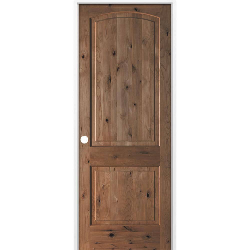 Reviews for Krosswood Doors 18 in. x 96 in. Rustic 2-Panel Arch Top ...