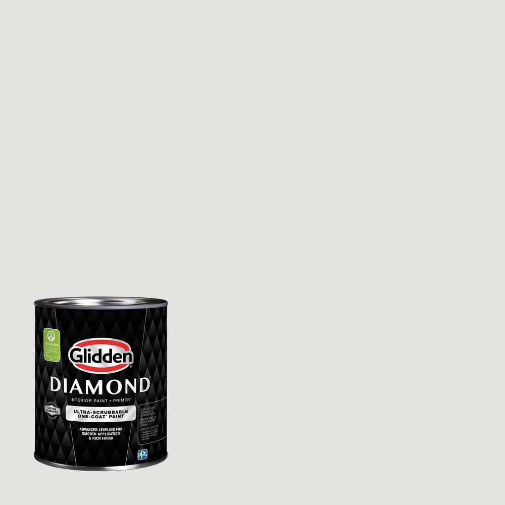 Glidden Diamond 1 qt. PPG1001-2 Aria Satin Interior Paint with Primer ...