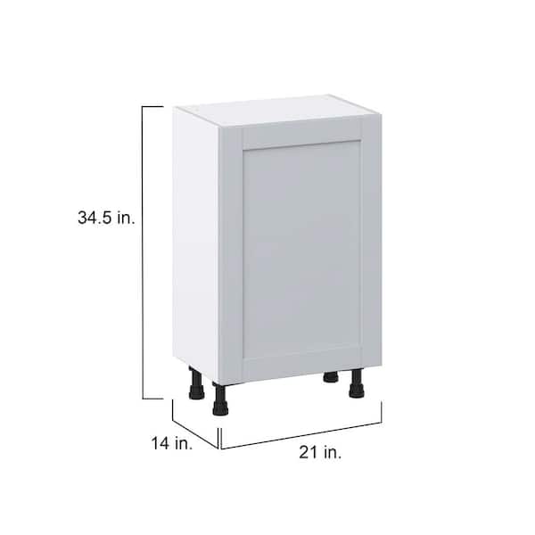 J Collection 36 in. W x 14 in. D x 34.5 in. H Alton Painted White Shaker Assembled Shallow Base Kitchen Cabinet with 2 Doors