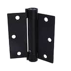 Everbilt 4 in. Square Radius Matte Black Spring Adjustable Door Hinge ...