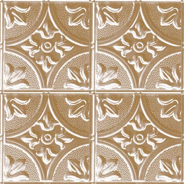 Shanko 309 Brass Plated Steel 2 ft. x 4 ft. Nail-Up Ceiling Tile B309 4 ...