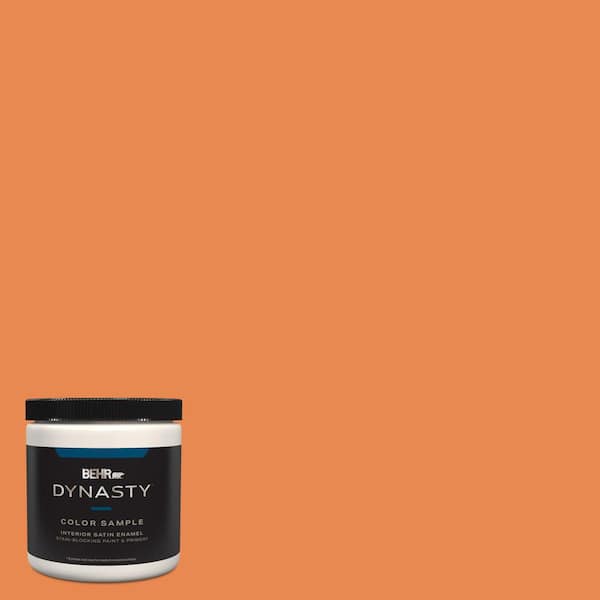 BEHR DYNASTY 8 oz. #P210-6 Mandarin Satin Enamel Stain-Blocking ...