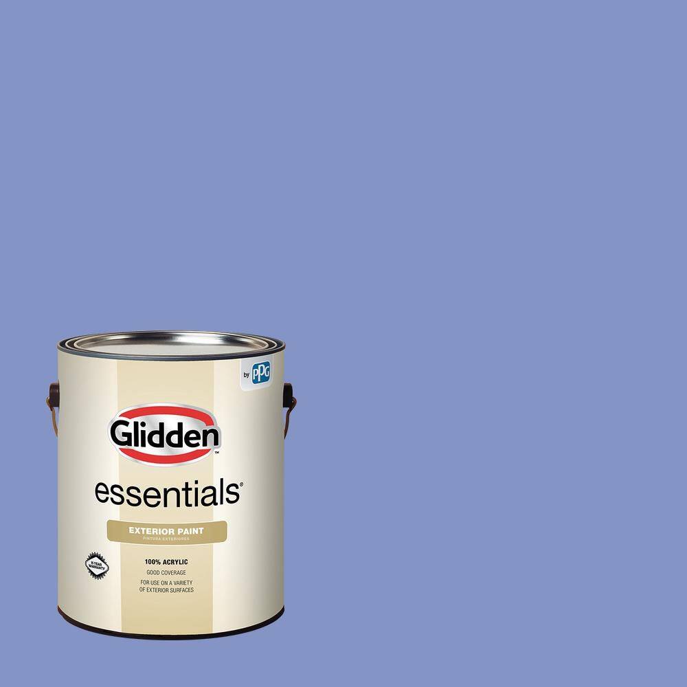 Glidden Essentials 1 gal. PPG1245-5 Blue Hyacinth Semi-Gloss Exterior ...