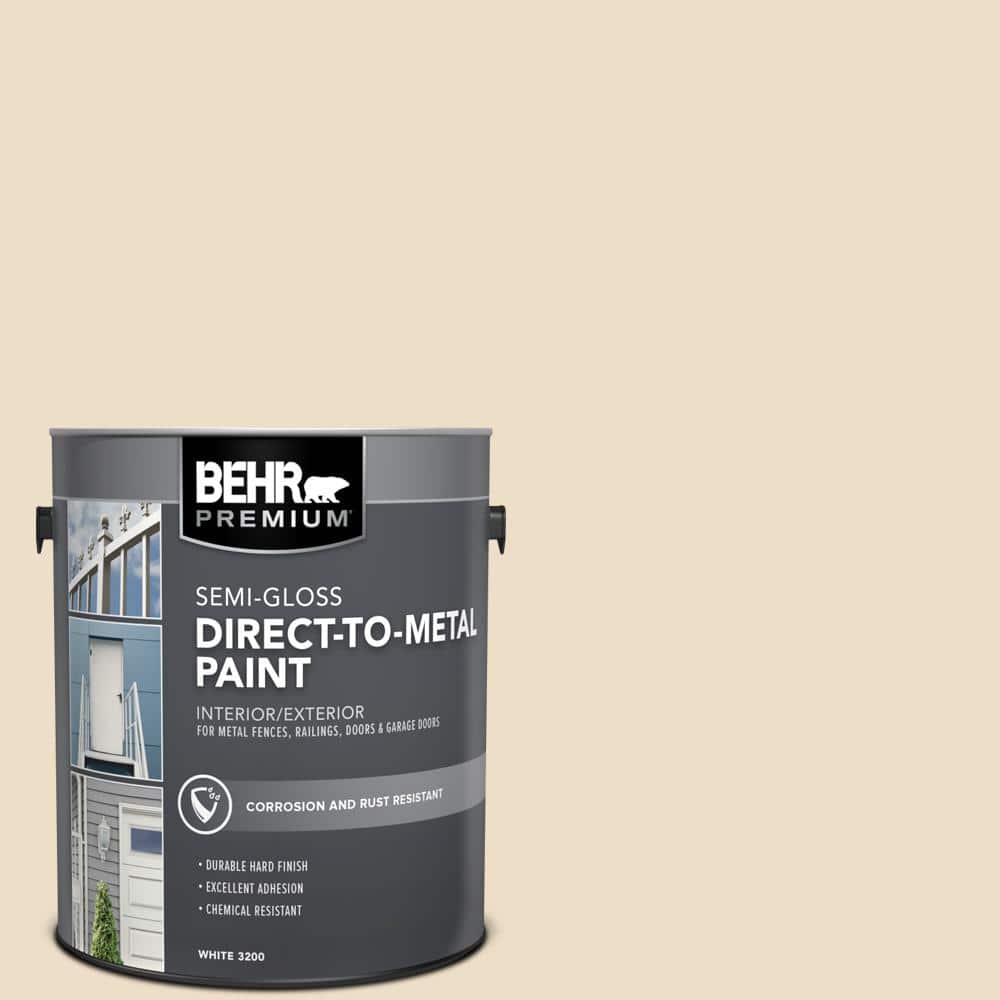 BEHR PREMIUM 1 gal. #710C-2 Raffia Cream Semi-Gloss Direct to Metal ...