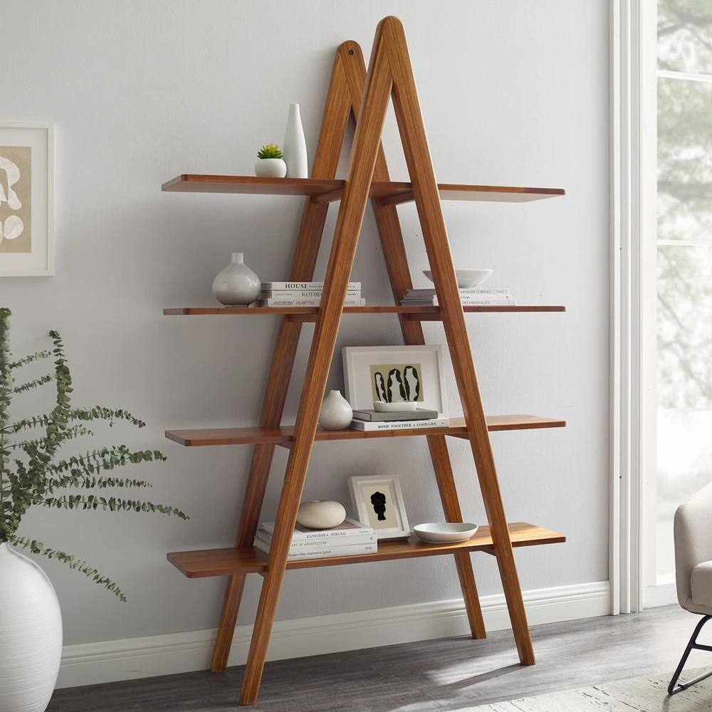 Hayden Copper 75 in. Tall Bamboo Etagere Bookcase Shelf HDN001CP - The ...