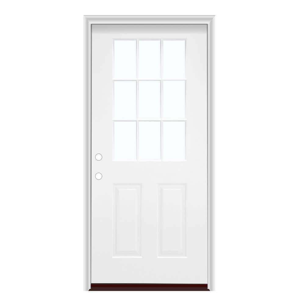 GENESIS ENTRIES 36 in. x 80 in. Right-Hand/Inswing 2 Panel 1/2 Lite 9 ...