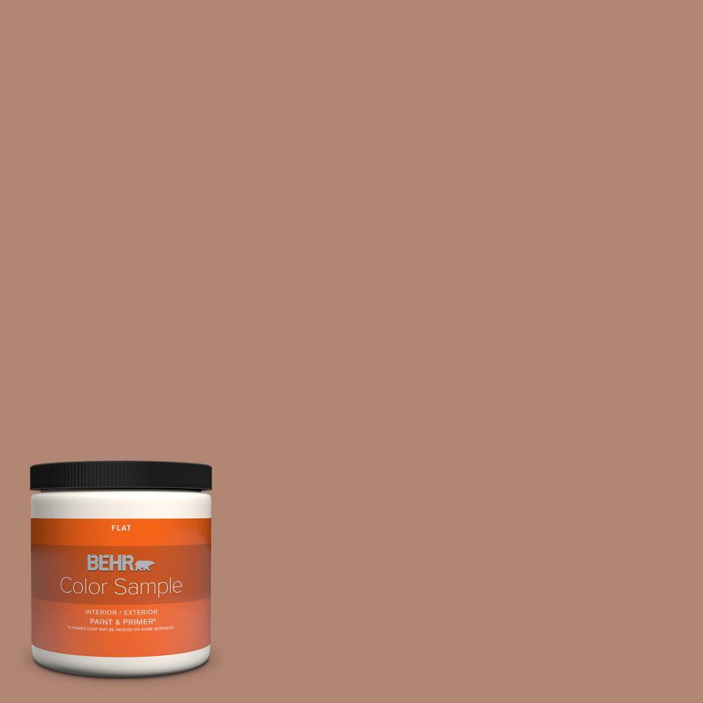 BEHR PREMIUM PLUS 8 oz. #220F-5 Light Mocha Flat Interior/Exterior ...