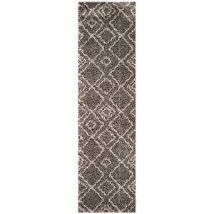 SAFAVIEH Arizona Shag Brown/Ivory 5 ft. x 8 ft. Geometric Area Rug ...