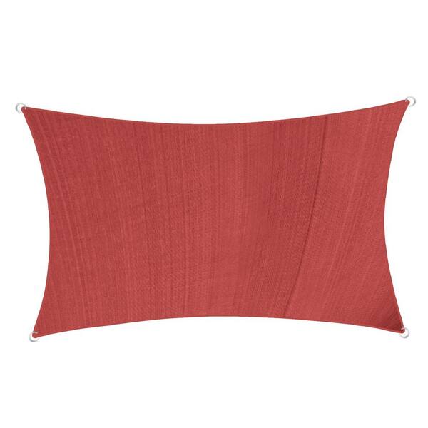 workpoint 6 ft. x 10 ft. Red Rectangle Sun Shade Sail for Backyard Deck ...