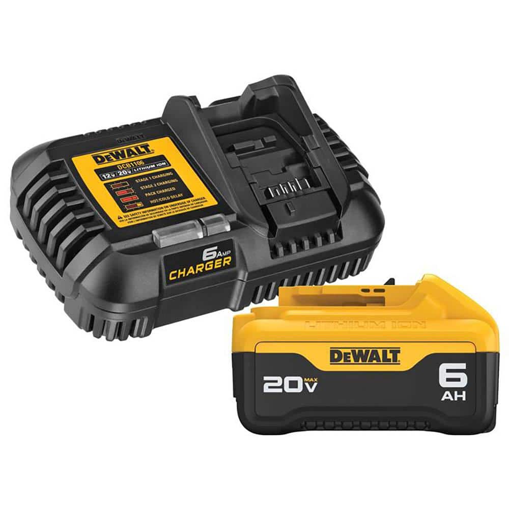 DEWALT 20V MAX Lithium-Ion 6.0 Ah Battery and Charger DCB206C - The ...