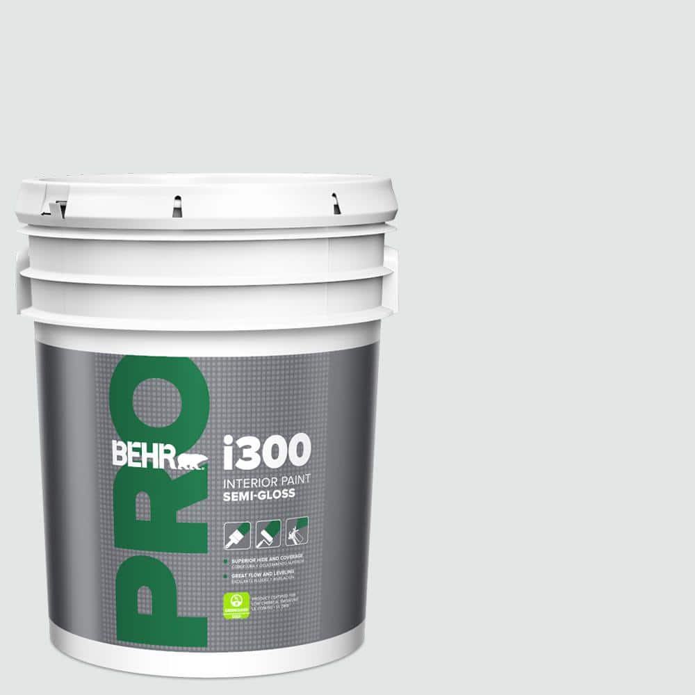 BEHR PRO 5 gal. #BL-W02 Ice Sculpture Semi-Gloss Interior Paint PR37005 ...