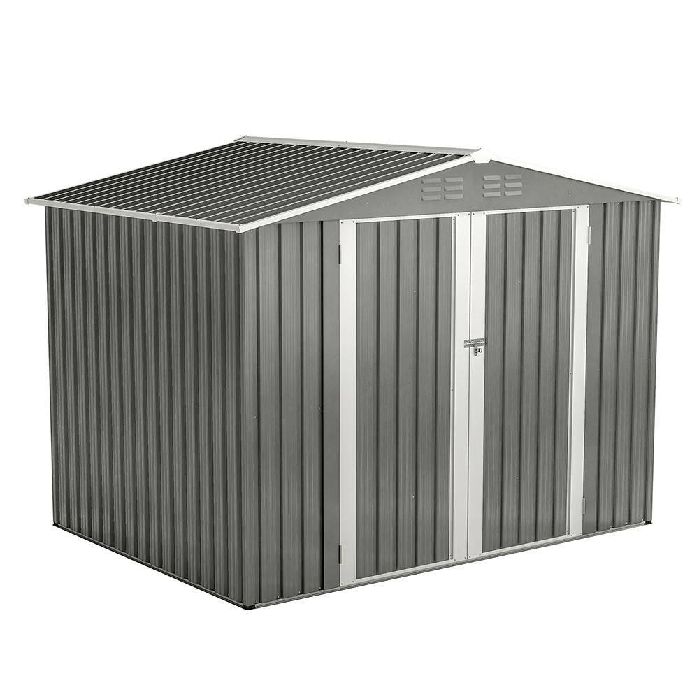 SACITY LIVING LLC 8 ft. W x 6 ft. D Metal Shed with Double Door (48 sq. ft.) sd27 - The Home Depot