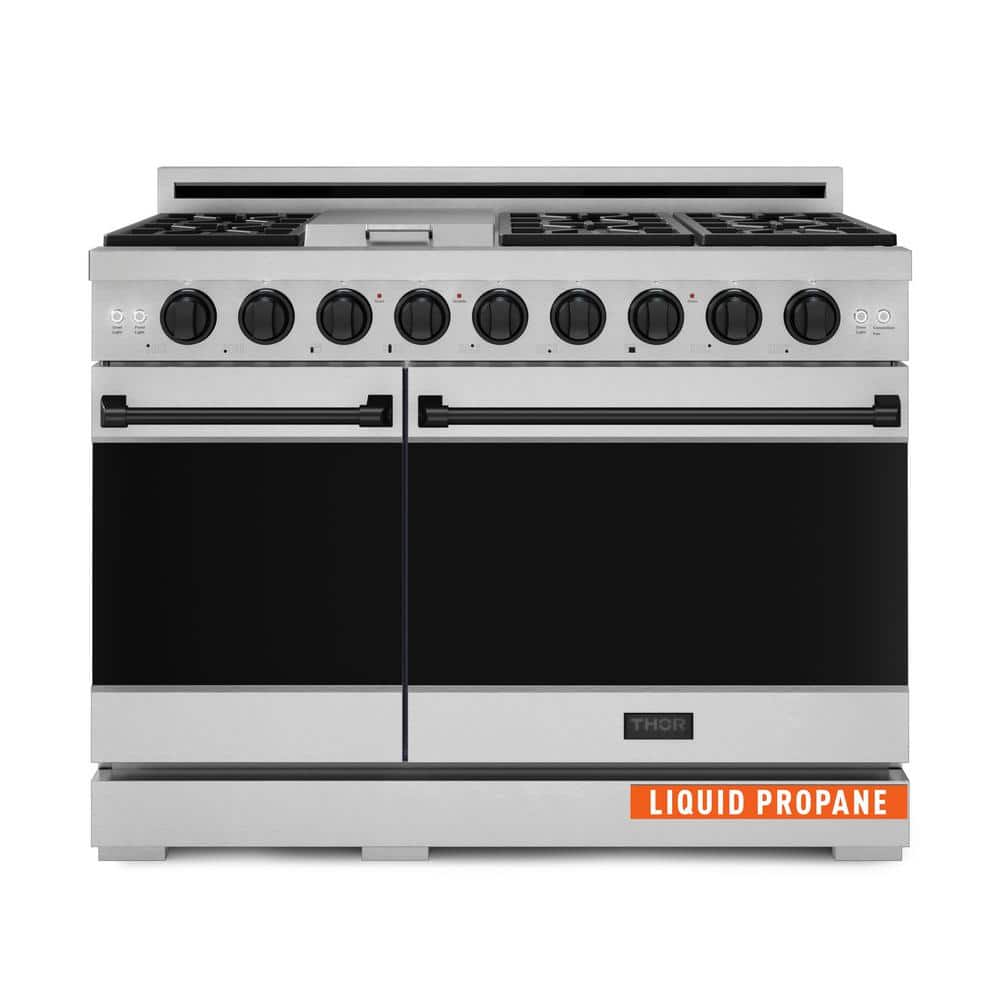 Thor Kitchen Gordon Ramsay Series 48 in. 6-Burners Double Oven Gas ...