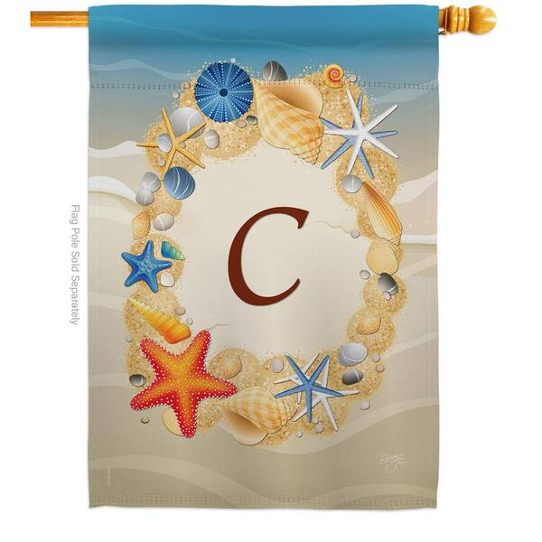 Breeze Decor 2.3 ft. x 3.3 ft. Summer C Initial Beach House Flag 2 ...