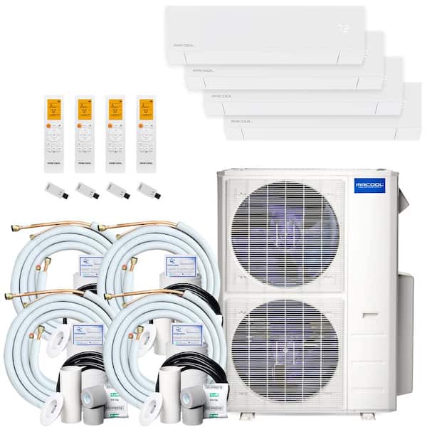 MRCOOL Olympus 48,000 BTU 4-Ton 4-Zone 22.4 SEER Ductless Mini Split AC and Heat Pump with 3-9K ...