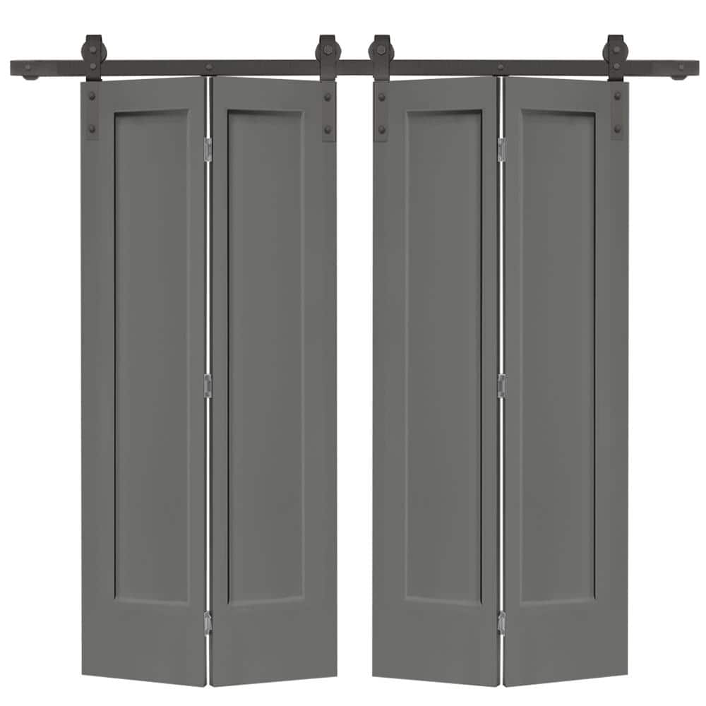 Reviews for CALHOME 48 in. x 80 in. Hollow Core 1-Panel Shaker Light Gray Composite Double Bi ...