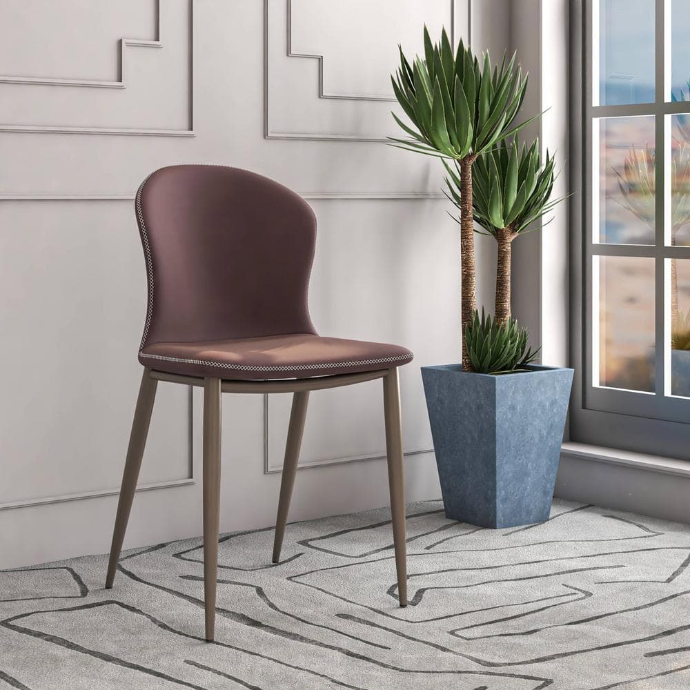 Leisuremod Mosaic Modern Accent Upholstered Dining Chair Foam Cushioned ...