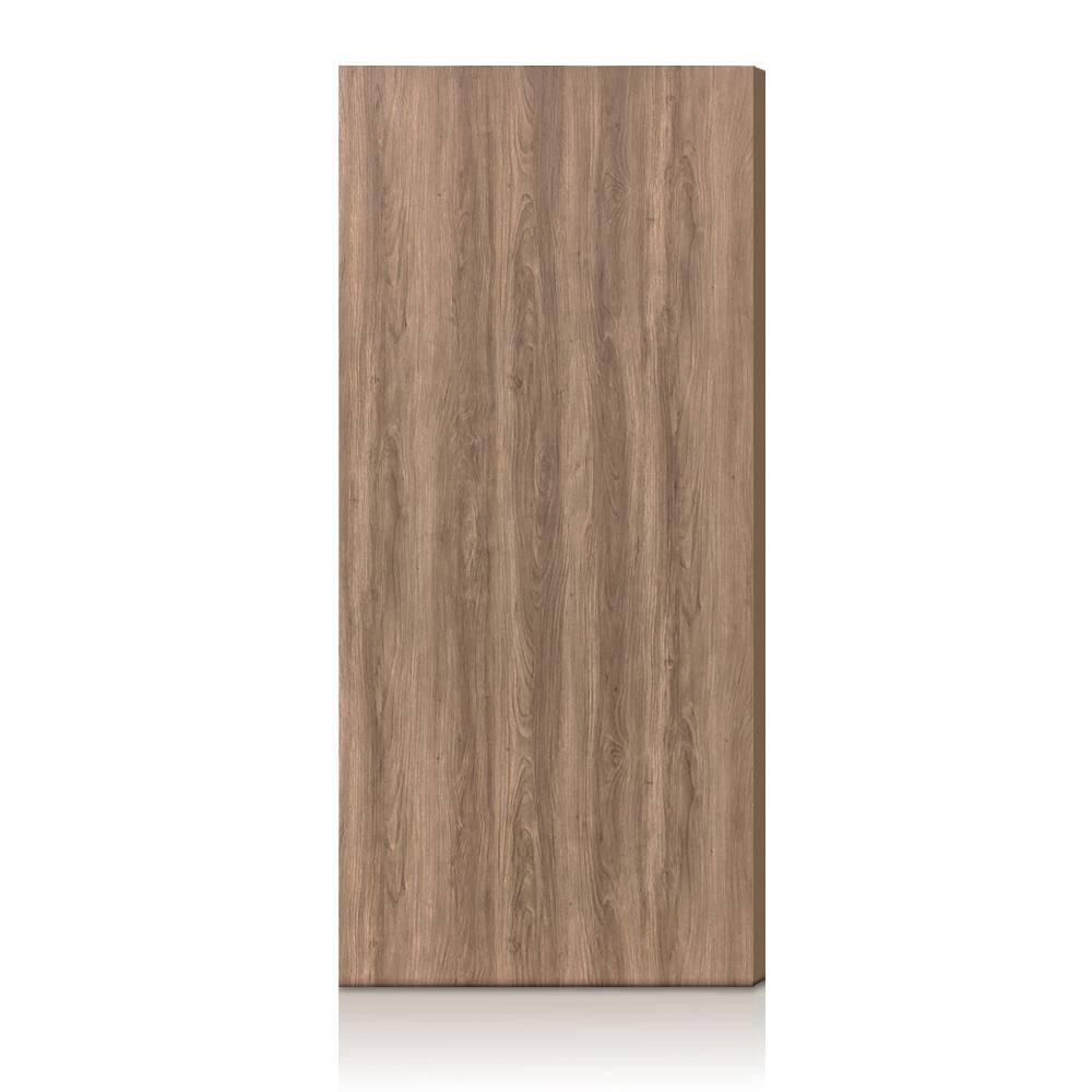 CALHOME 30 in. x 86 in. Walnut Texture Flush Hollow Core Composite ...