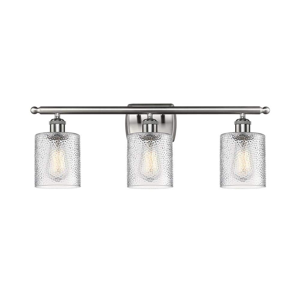 Innovations Cobbleskill 26 in. 3-Light Brushed Satin Nickel Vanity ...