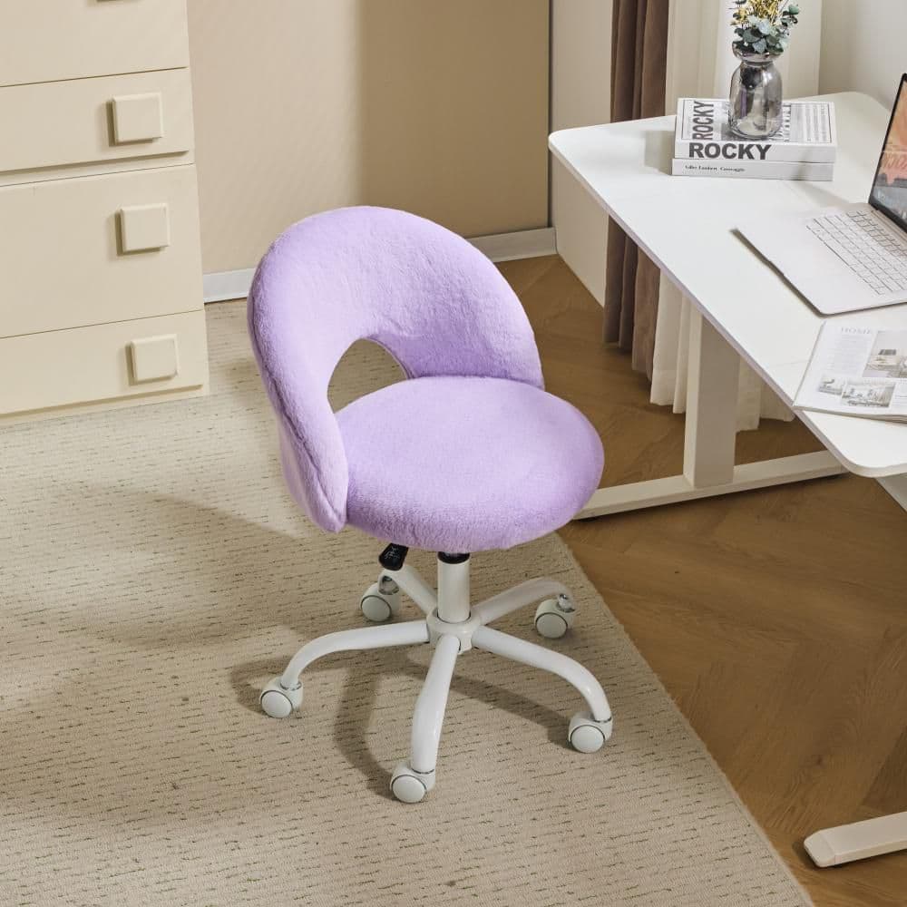 Winado Velvet Fabric Swivel Office Chair Task Chair in Taro Purple with ...