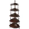 Design Toscano 5-Tiered Edwardian 56 in. Mahogany Brown 4-Shelf Corner ...