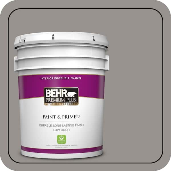 BEHR PREMIUM PLUS 5 gal. #PPU18-16 Elephant Skin Eggshell Enamel Low ...